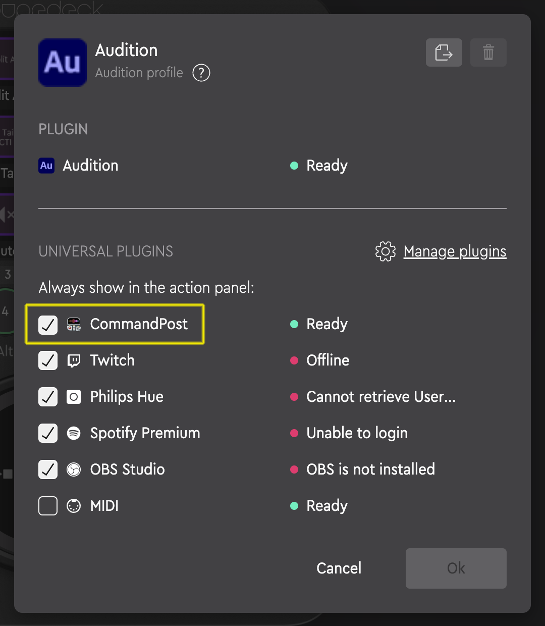 Setting up CommandPost plugin