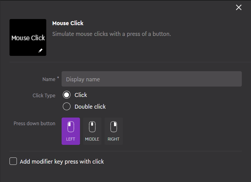 Custom Action: Mouse Click, Mouse Scroll & Move Mouse Cursor