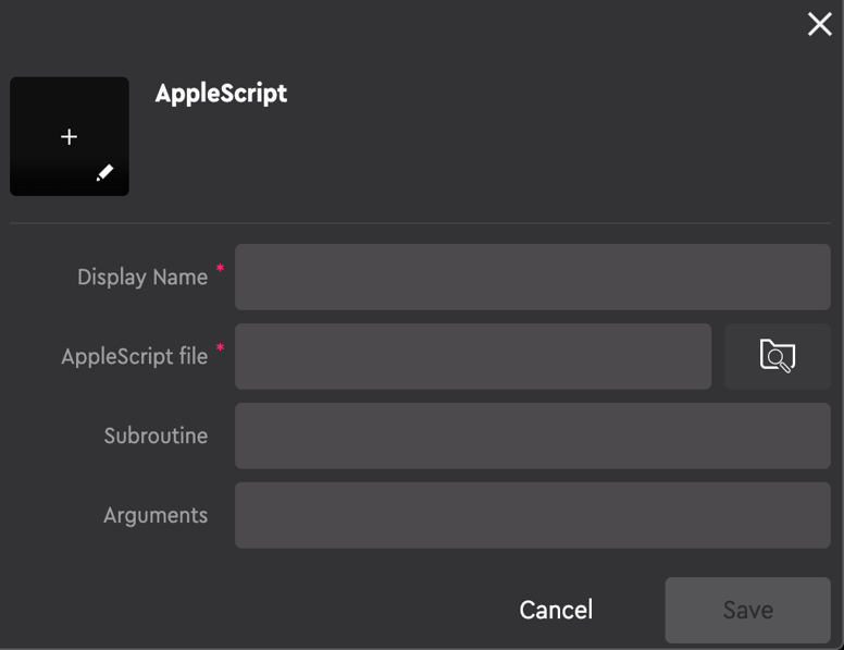 Custom Action Applescript