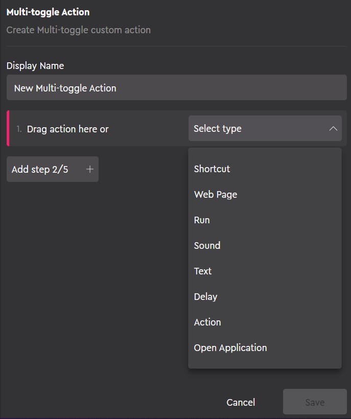 Custom Action: Multi-toggle